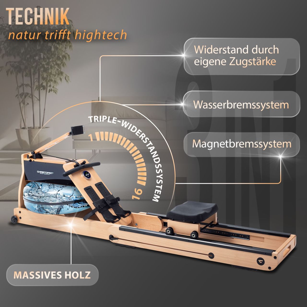Holz - Wasserrudergerät WP 5000