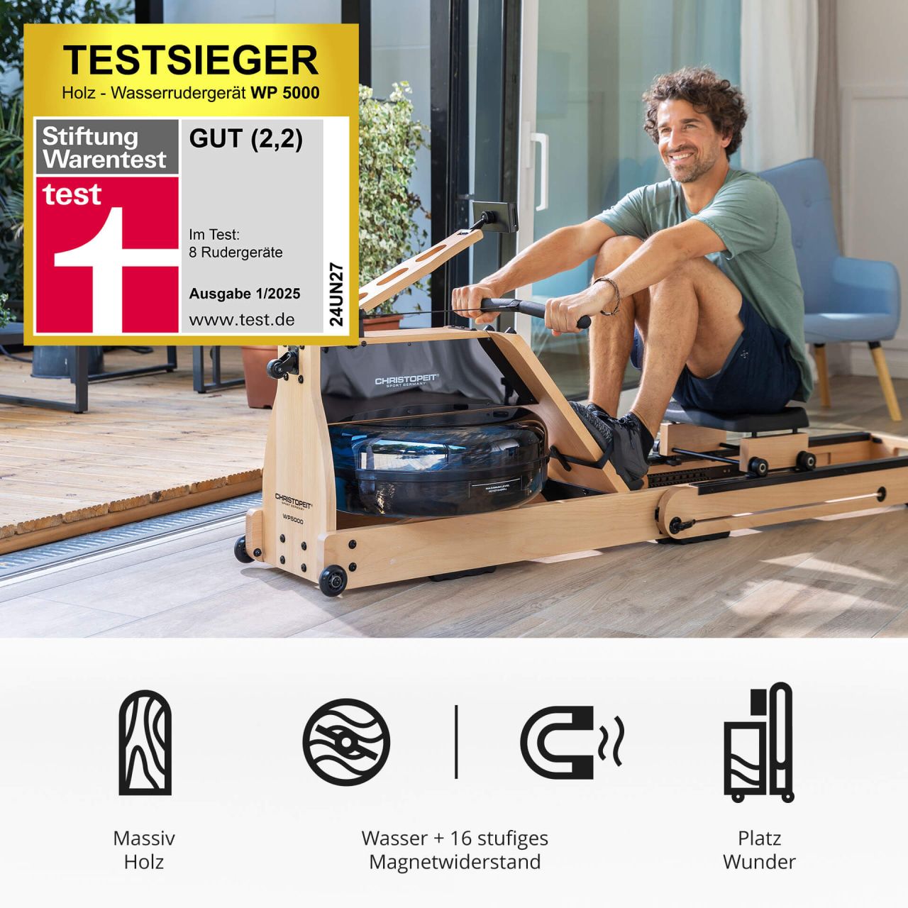 Holz - Wasserrudergerät WP 5000 | Christopeit Sport
